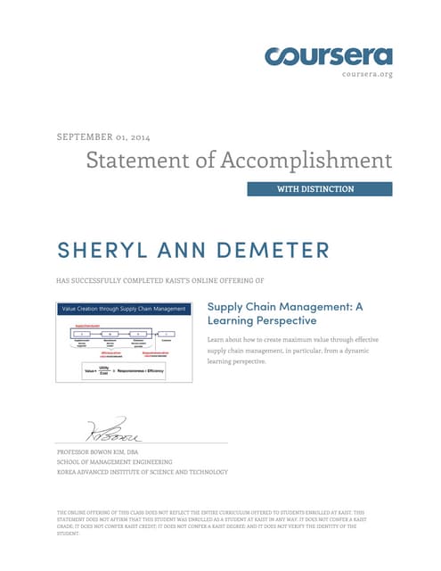 Coursera supplychain 2014(1) | PDF