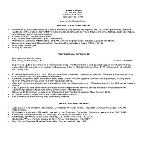 Master Resume | ODT