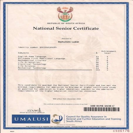 MATRIC CERTIFICATE | DOCX