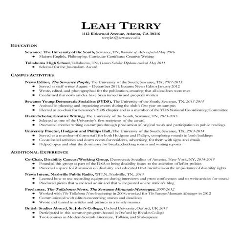 Resume - Leah Terry | PDF
