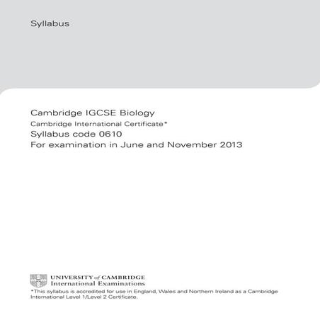 IGCSE Biology (0610) syllabus for the year 2023-2025 | PDF