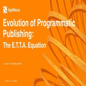 The Evolution of Programmatic Publishing sponsored by AppNexus - DPSE, 10/6/15 | PPT