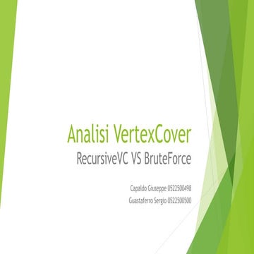 Analisi Vertex Cover | PPT