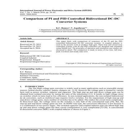 Comparison of PI and PID Controlled Bidirectional DC-DC Converter ...