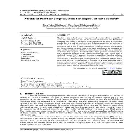 Modified Playfair cryptosystem for improved data security | PDF ...
