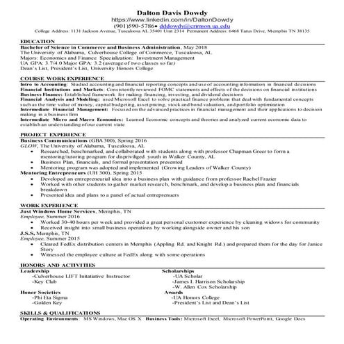 Dalton Dowdy Current Resume | DOCX