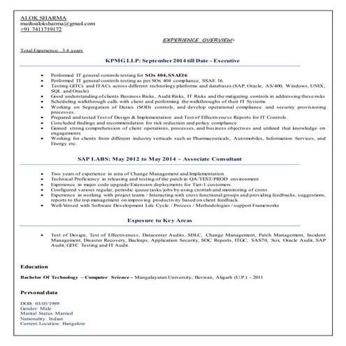 Resume_Alok_IT_Audit | PDF