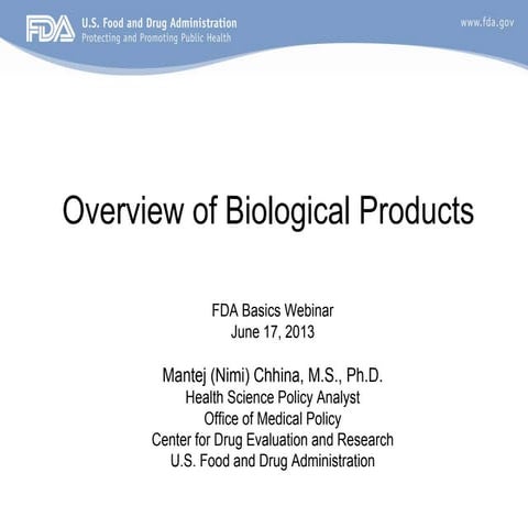 FDA Presentation on Biologics | PDF