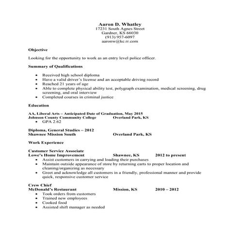 Aaron Whatley Resume | PDF