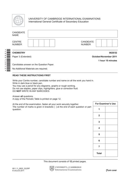 Final Year Examination Form 1 Science Paper