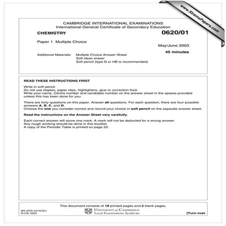 0620 s03 qp_1 | PDF
