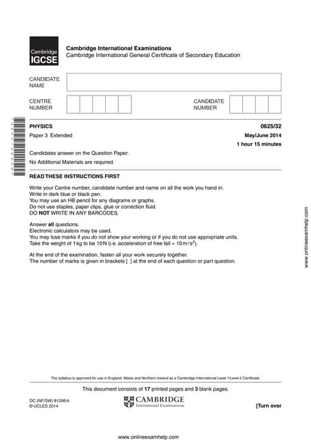 0625_s21_qp_42-Solved/ IGCSE Physics Past Exam Paper Solution | PDF