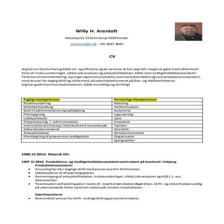 CV Dansk | PDF