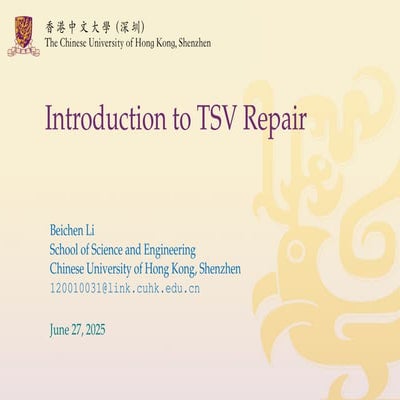 0628-beichen-tsv.pdf and introduction to TSV repair | PDF