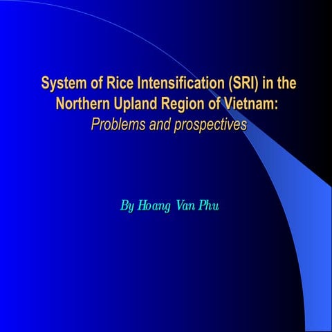 0633 System of Rice Intensification (SRI) in the Northern Upland Region ...