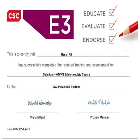Selenium_-_NOVICE_Intermediate_Certificate | PPT