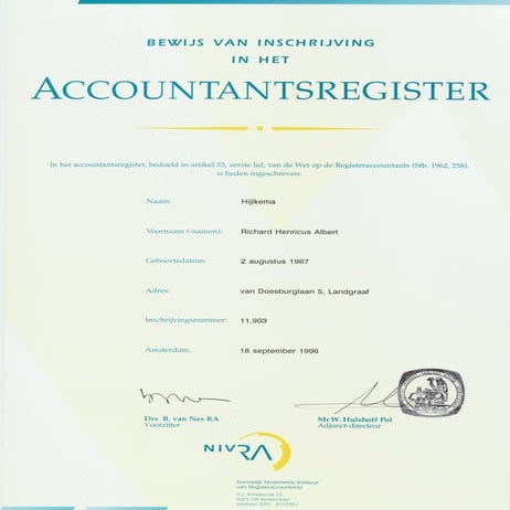 NIvRA inschrijving | PDF