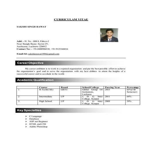 CURRICULAM VITAE- SAKSHI | DOCX | Professional School | Postgraduate Education