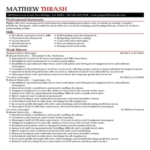 Matthew Thrash Resume 1 | PDF