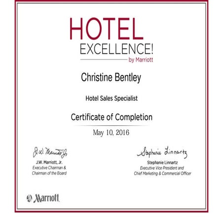 Marriott Hotel Excellence Certification | PDF