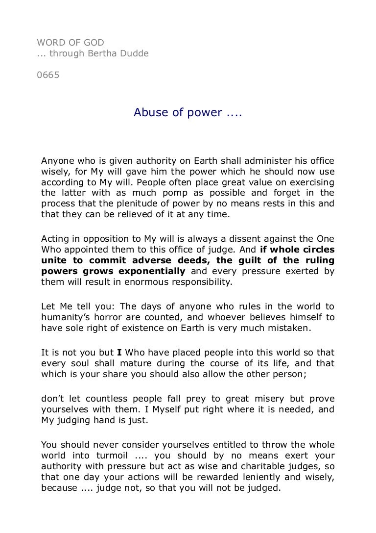 0665 Abuse of power ....