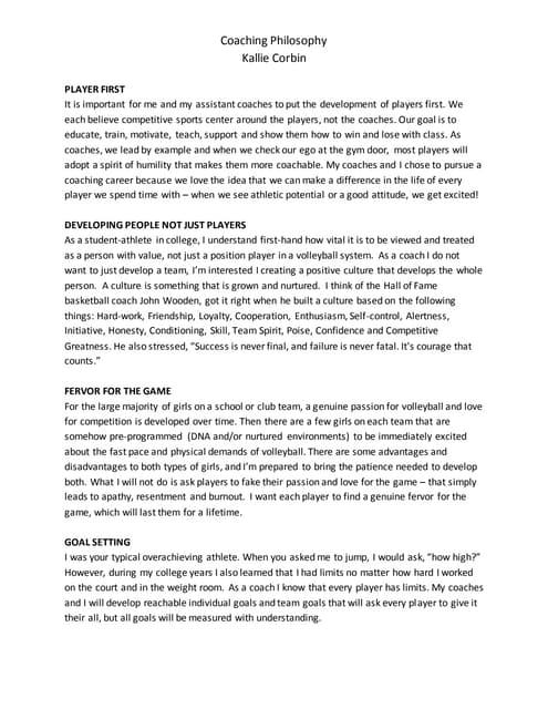 Sports Coaching philosophy | PPTX | Soccer | Sports