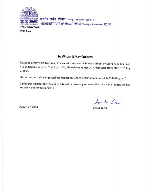 Internship completion certificate | PDF