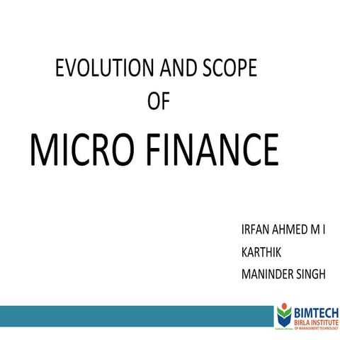 Microfinance final | PPT