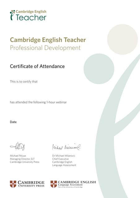 Professional Development Certificate For Teachers