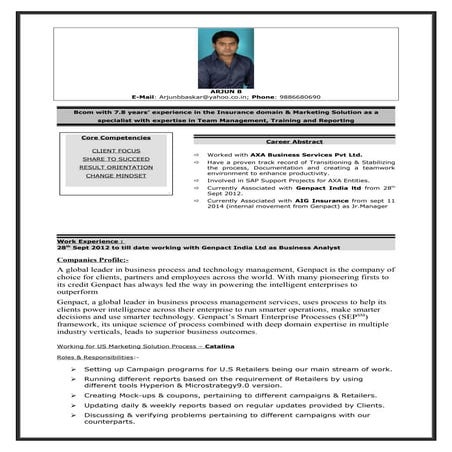 Arjun CV | DOC | Large Business | Business