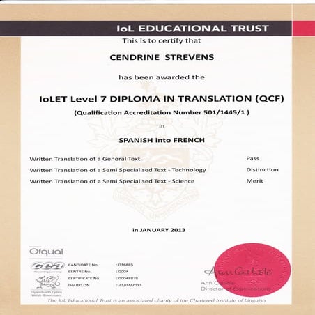Diploma in Translation En Fr | PDF