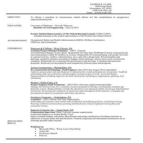 Patrick Clark Resume | PDF