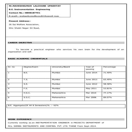Mahesh Upadhyay Resume | DOCX | Education