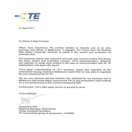 Tim Farley - Client Reference Letter - TE | PDF | Free Download