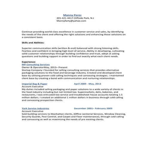 MP RESUME | DOC | Bars & Restaurants | Attractions