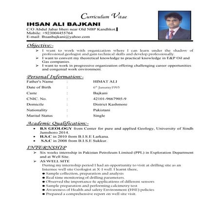 ihsan bajkani cv | DOC