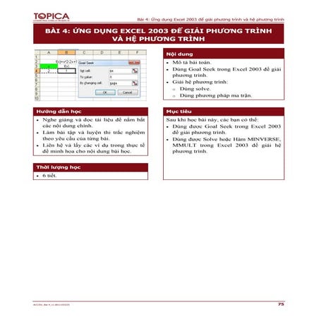 Giai phuong trinh bang excell | DOC