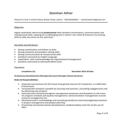 Zeeshan Resume | PDF