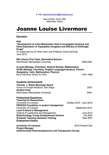 Curriculum vitae meurens_f_04_2014 | DOC | Biological Sciences | Science