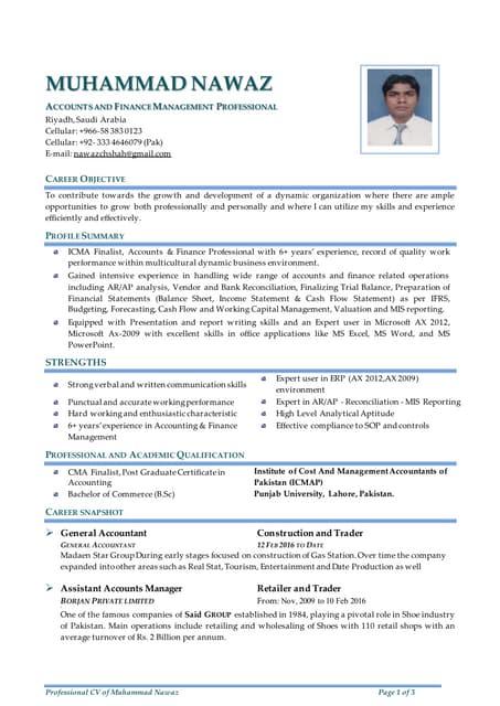 CV_Shaik_Mustafa (1) | DOCX | Business Accounting & Finance | Business