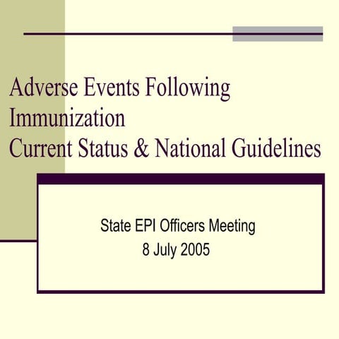 AEFI guidelines | PPT