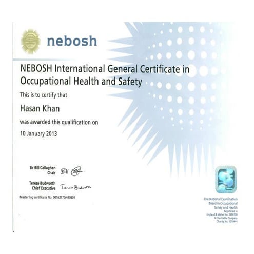 Nebosh International General Certificate in Occupational Health & Safety | PDF | Medical Health
