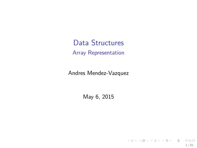 Preparation Data Structures 06 Arrays Representation Ppt