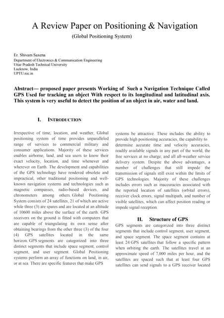 Project on GPS (Global Positioning System) | PDF | Auto Navigation ...