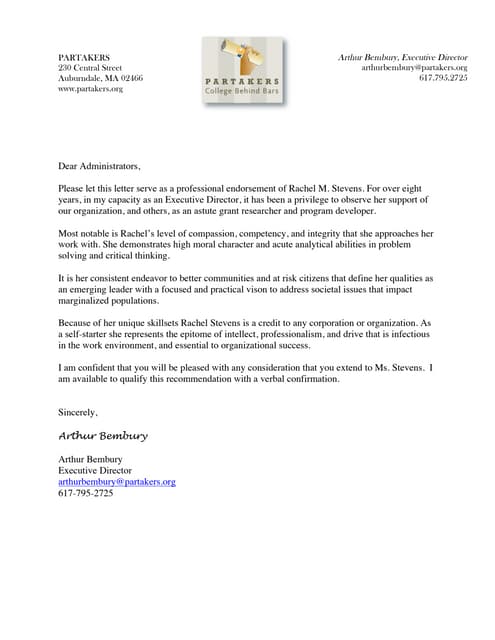 Sydney Watson Reference Letter | DOCX