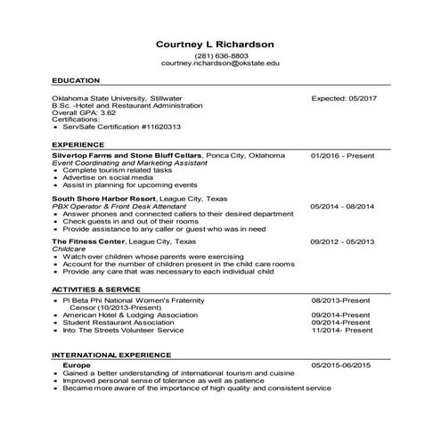 Craig Richardson Resume | DOC