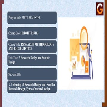 Meaning of Research Design and Need for Research Design, Types of ...