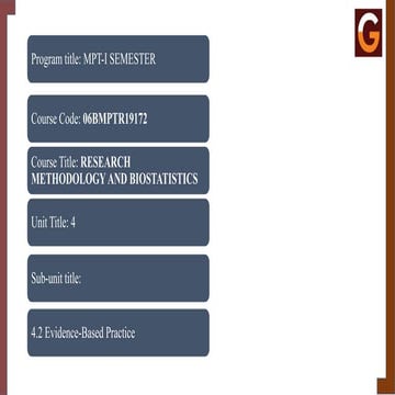 Evidence-Based Practice -research methods | PPTX