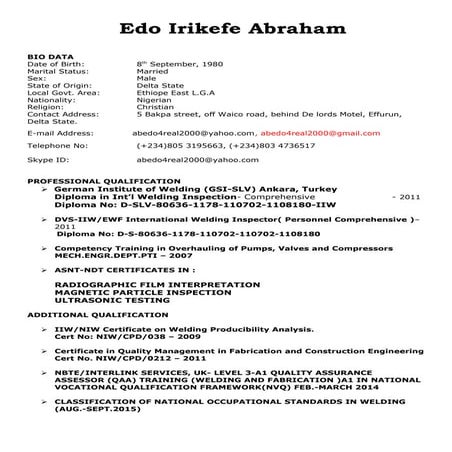 Edo cv 2 WORD | DOC