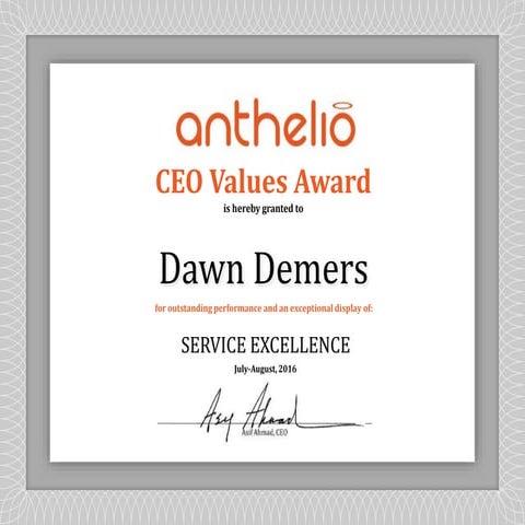 CEO Award Cert. (Dawn Bevels) | PPTX